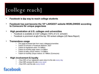 Facebook Overview 102505 | PPT