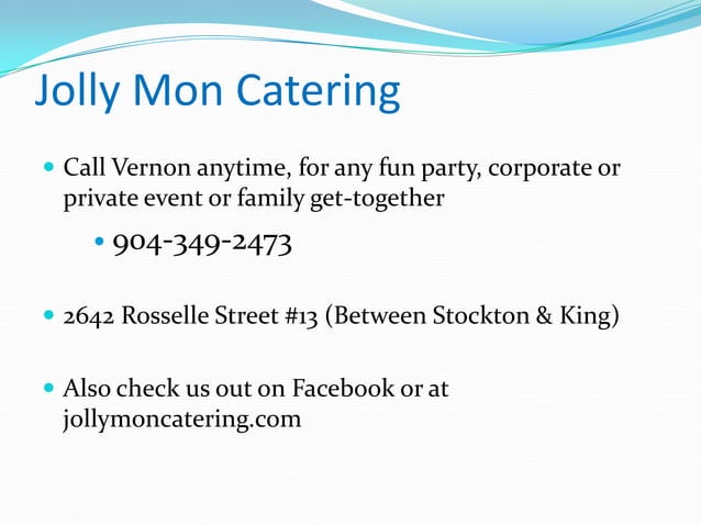 Jolly Mon Catering | PPTX | Barbecues and Grilling | Food & Drink
