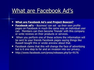 Facebook privacy issues | PPT