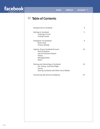 Facebook Tutorial For Beginner's | PDF