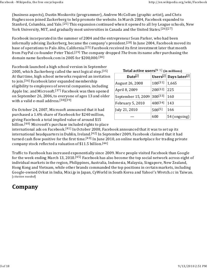 Facebook wikipedia