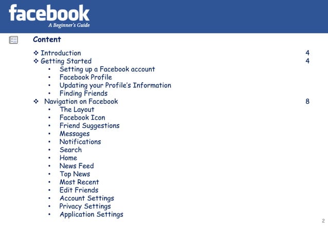 Facebook a Beginner's Guide | PPT