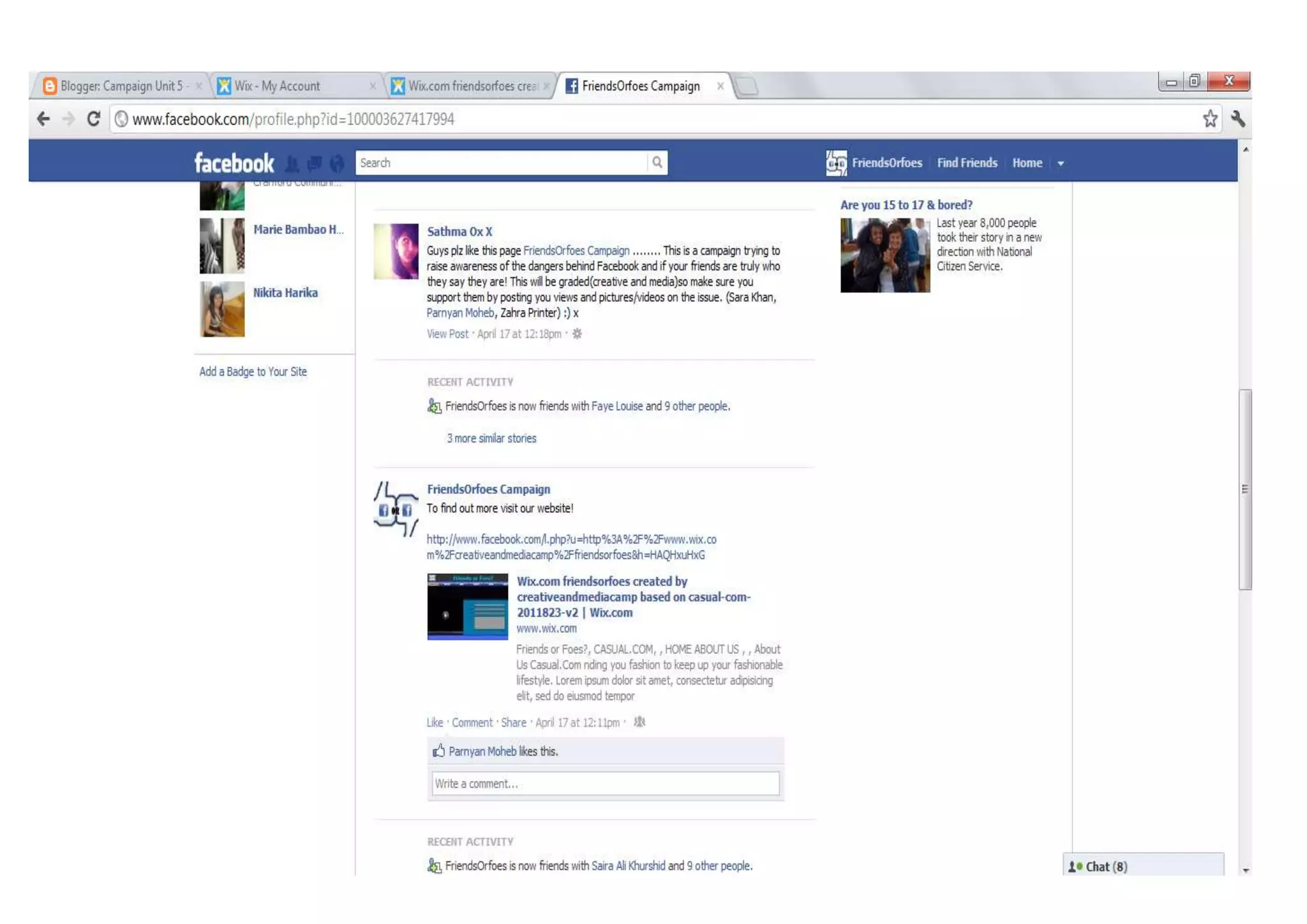 Print screens of Facebook account | DOCX