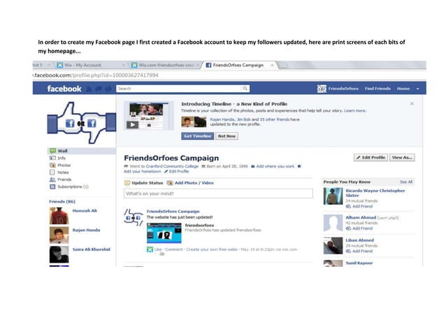 Print screens of Facebook account | DOCX