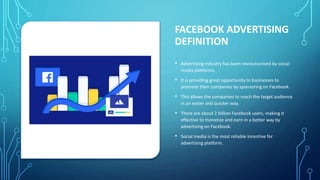 Facebook Advertisement Definition | PPTX