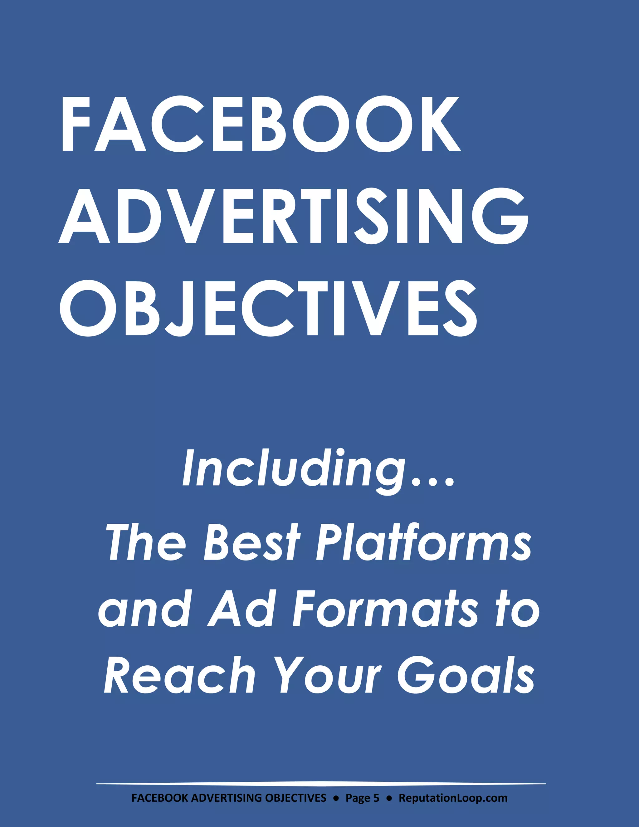 Facebook Advertising Objectives - Best Formats and Placement for Each ...