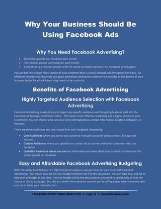 Facebook Advertising Objectives - Best Formats and Placement for Each ...