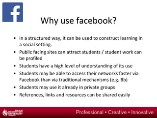 Facebook and twitter for learning and teaching | PPT