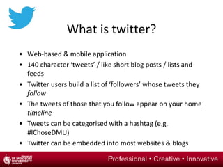 Facebook and twitter for learning and teaching | PPT