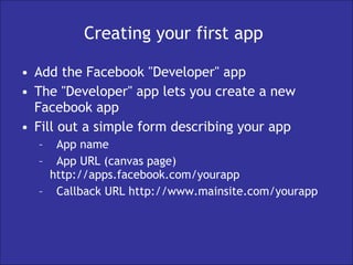 Developing Facebook Application | PPT