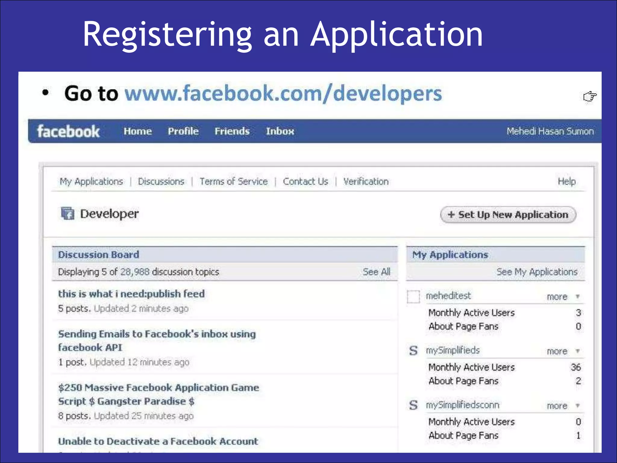 Introduction to Facebook Application development | PPT