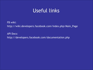 Introduction to Facebook Application development | PPT