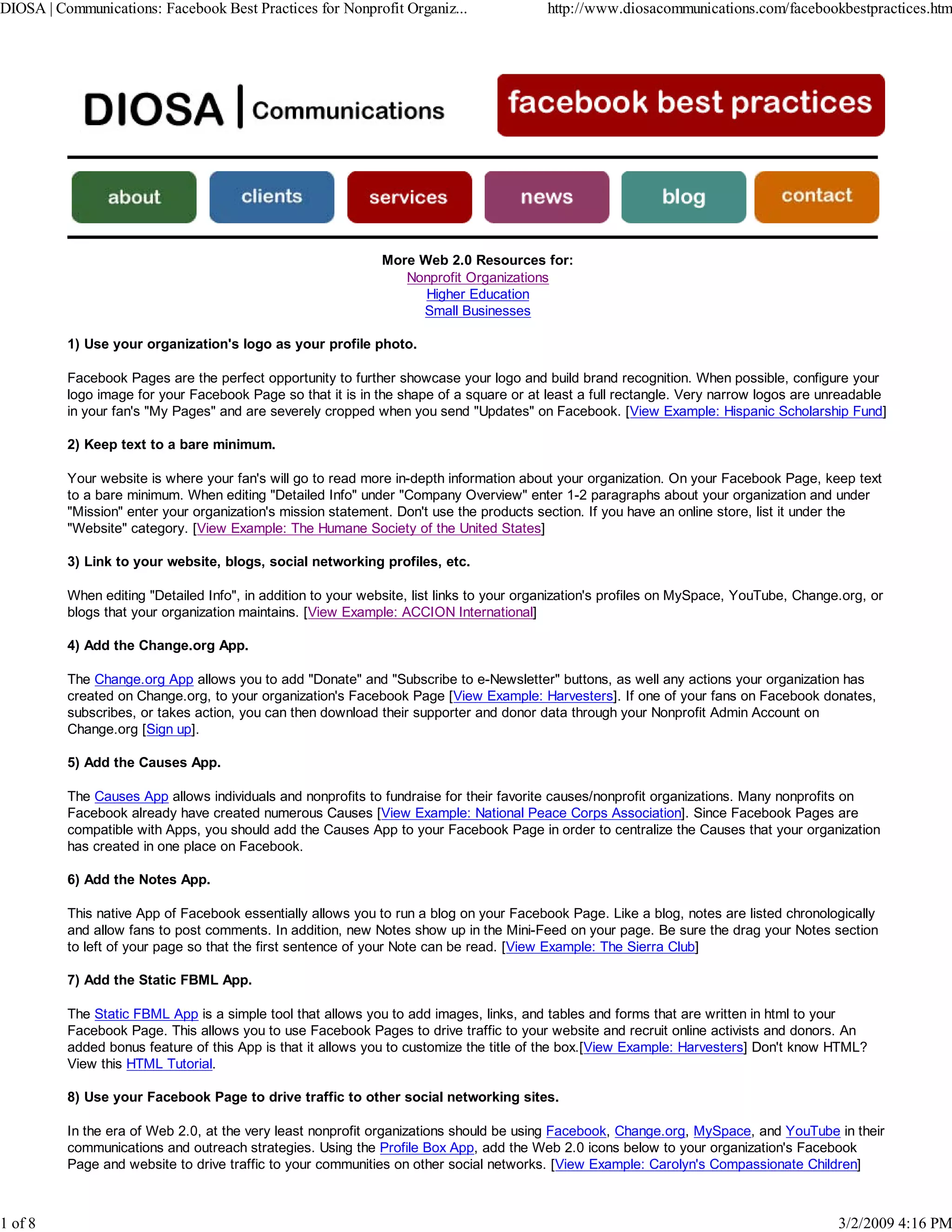 Facebook Best Practices | PDF