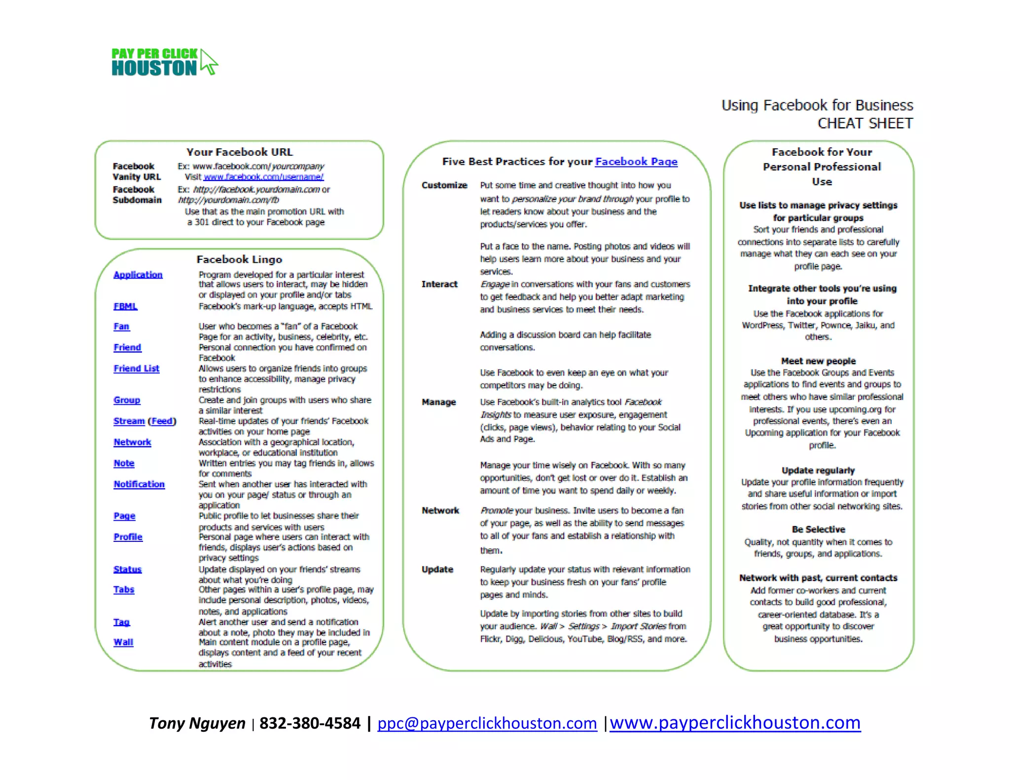 Facebook cheat sheet | PDF