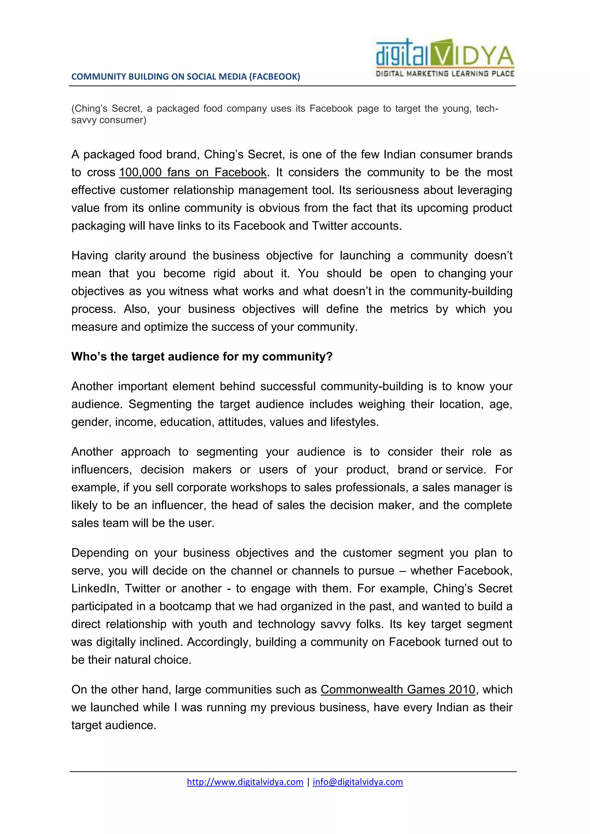 Facebook Community Building Guide | PDF