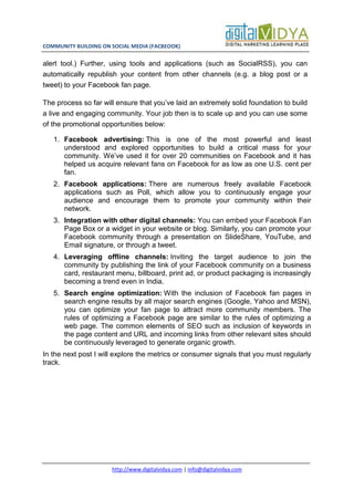 Facebook Community Building Guide | PDF