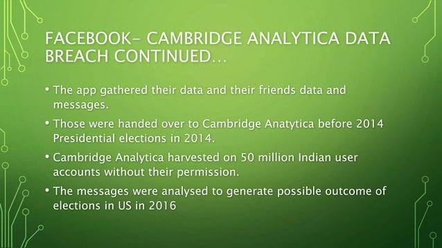 Facebook data breach | PPTX | Internet | Computing