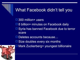 Facebook: The Early Days and Its Effects | PPT