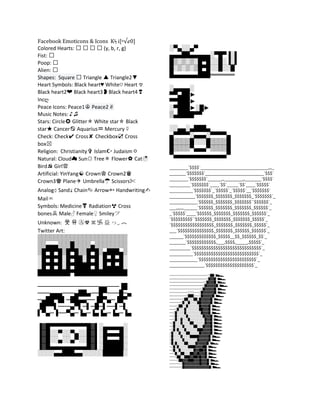Facebook emoticons and icons | DOCX