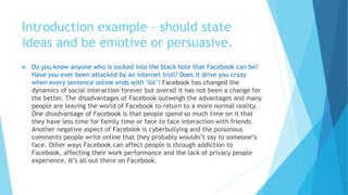 Facebook essay ideas | PPTX
