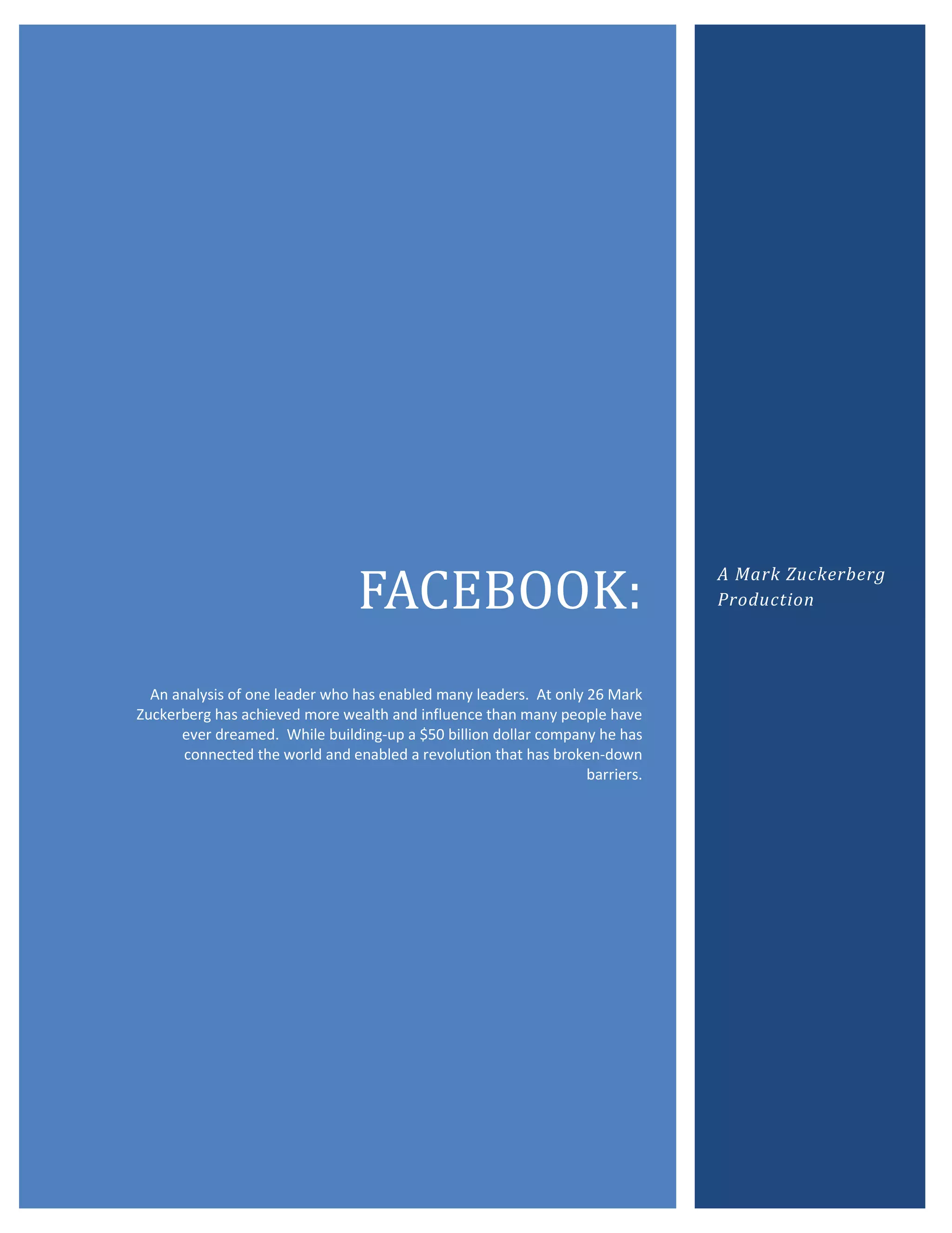 Facebook: A Mark Zuckerberg Production | PDF