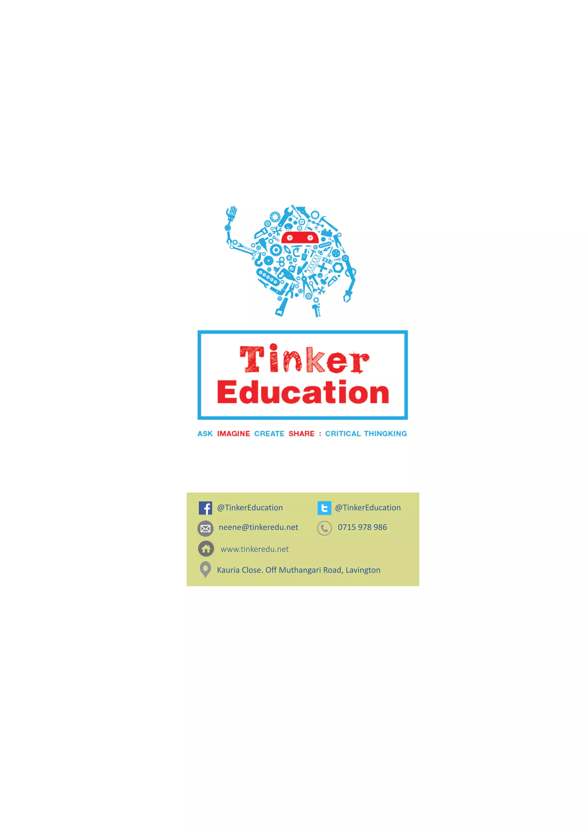 Tinker Education Kids STEM Classes 2017 Term 3 | PDF