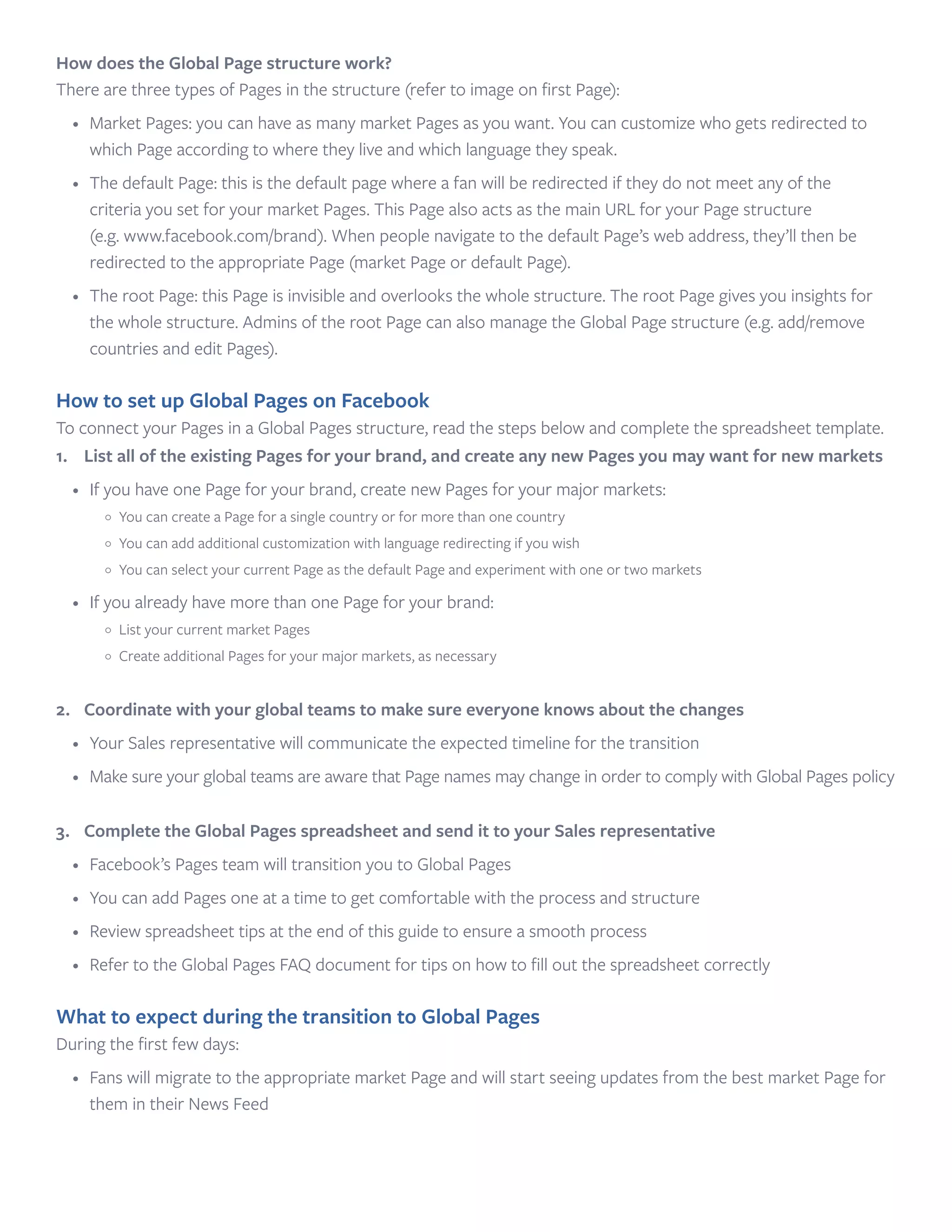 Facebook Global Pages: Official Product Guide, March 2015 | PDF