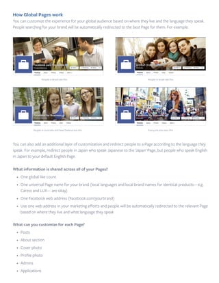 Facebook Global Pages: Official Product Guide, March 2015 | PDF