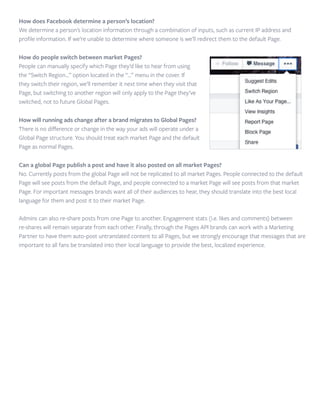 Facebook Global Pages: Official Product Guide, March 2015 | PDF
