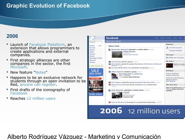 Facebook history by screens eng | PPT