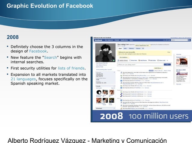 Facebook history by screens eng | PPT