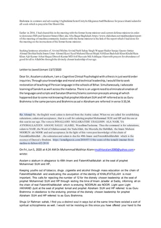 Responses From the Divinely Chosen Leader Led Humanity Perspective for ...