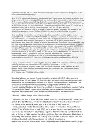 Responses From the Divinely Chosen Leader Led Humanity Perspective for Spiritual Unity of 7.81 ...