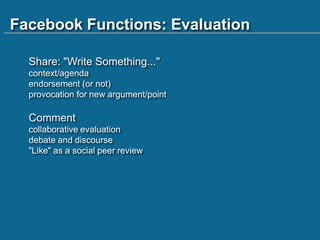 Facebook in the Information Literacy Classroom: Framework and ...