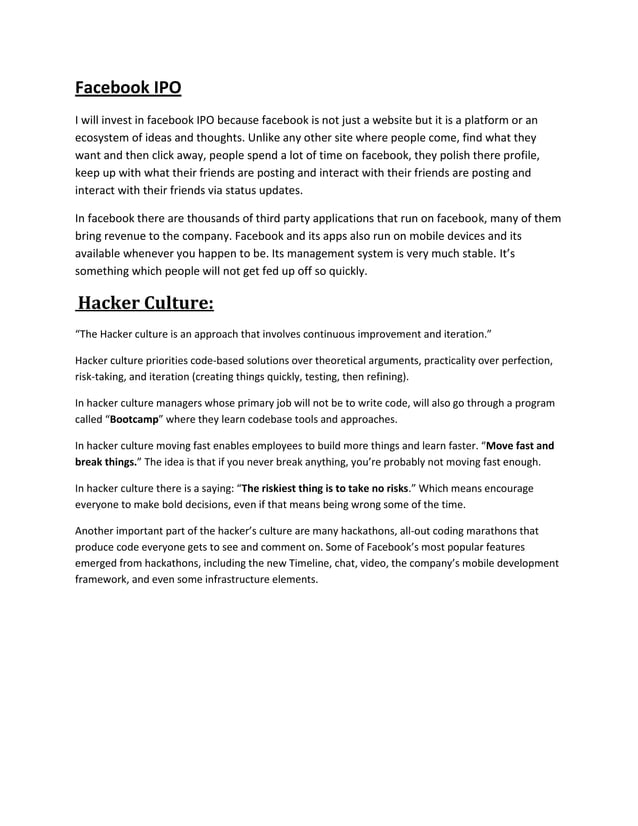 Facebook ipo | DOCX