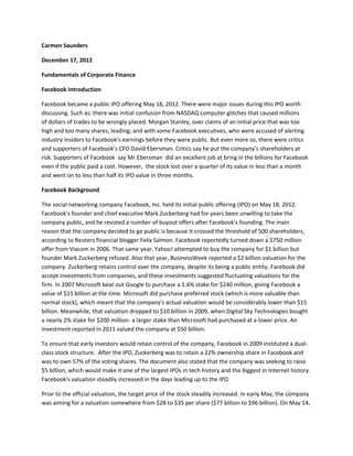 Facebook IPO | PDF | Business Administration | Business
