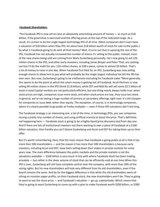 Facebook IPO | PDF | Business Administration | Business
