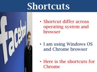 Facebook keyboard shortcuts | PPTX