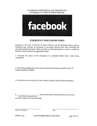 Facebook law enforcement guidelines released | PDF