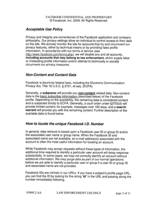 Facebook law enforcement guidelines released | PDF