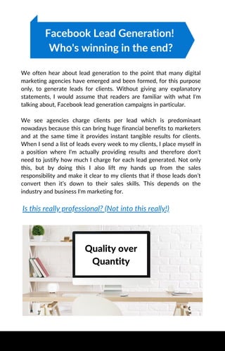 Facebook lead generation ads | Conversion Campaigns | PDF