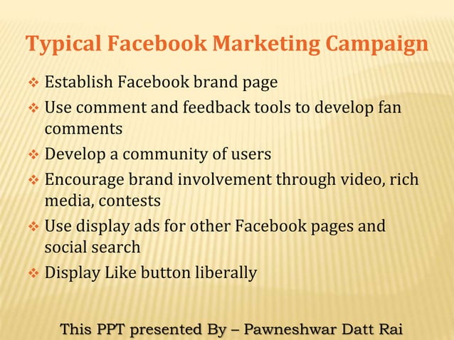 Facebook marketing | PPT