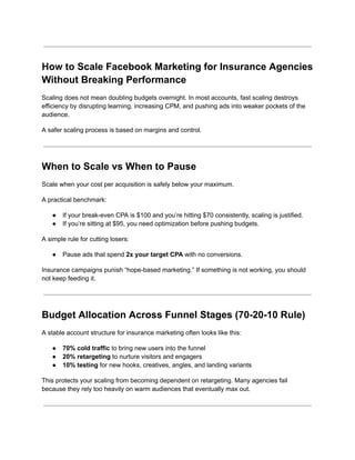 Facebook Marketing for Insurance Agents That Brings Real Leads | PDF