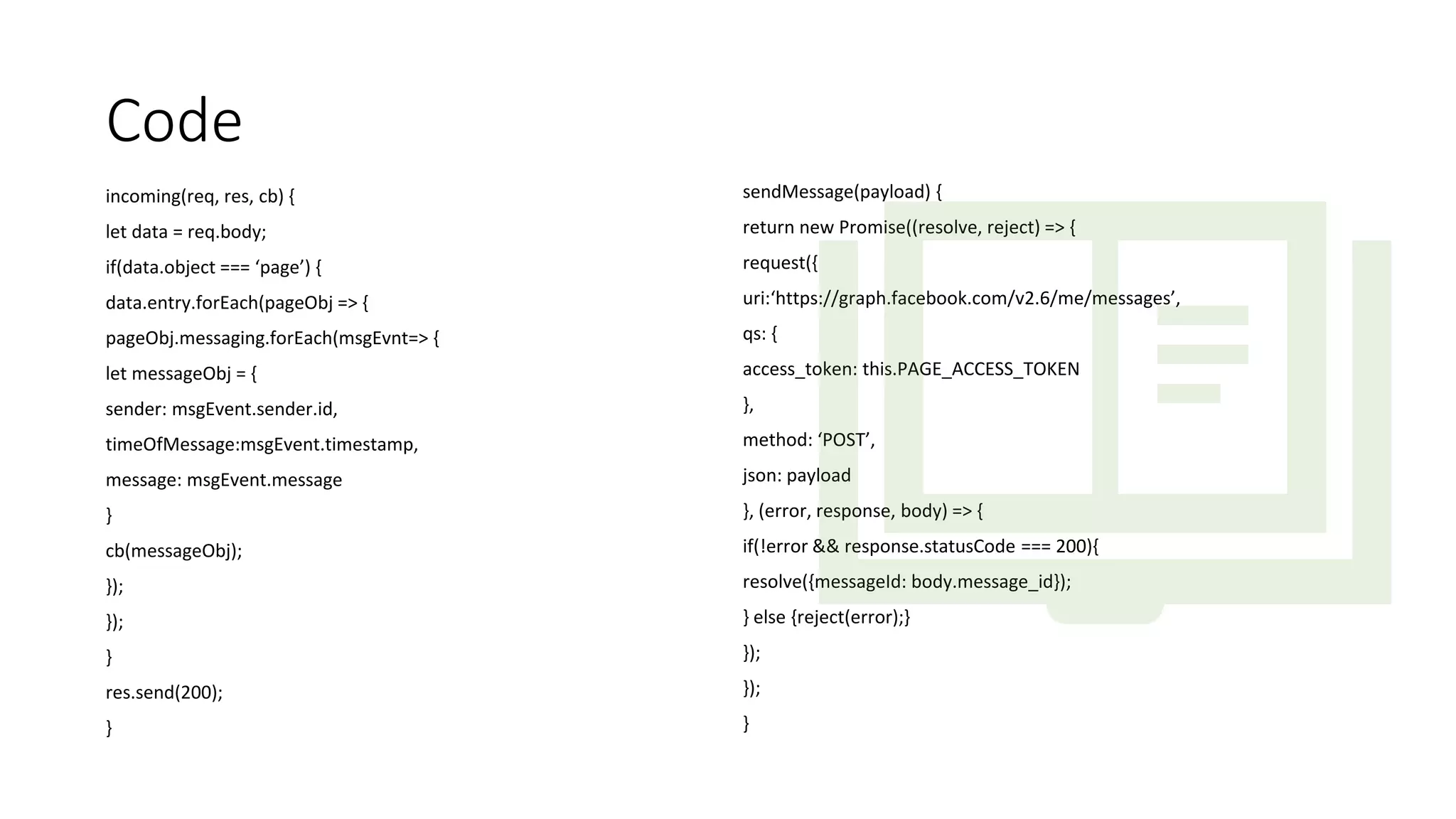 CHATBOT using Facebook Messenger | PPTX