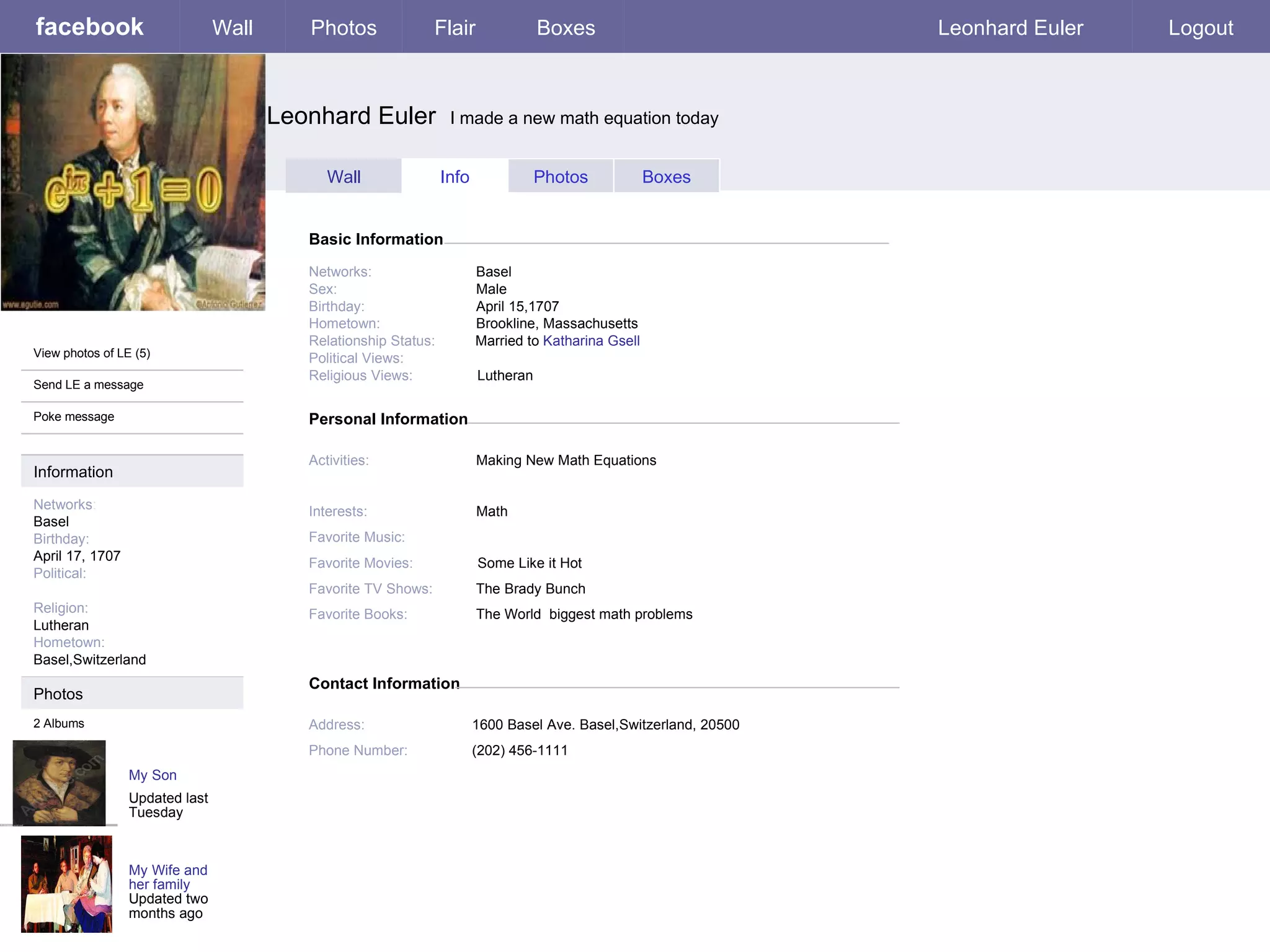 Nadia's Euler Facebook | PPT