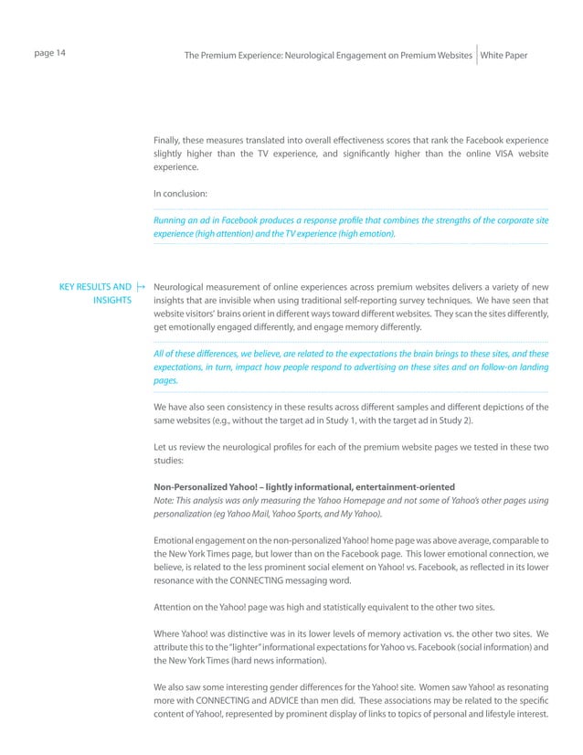 Research: Neurological reactions in human brain on different website visiting | PDF