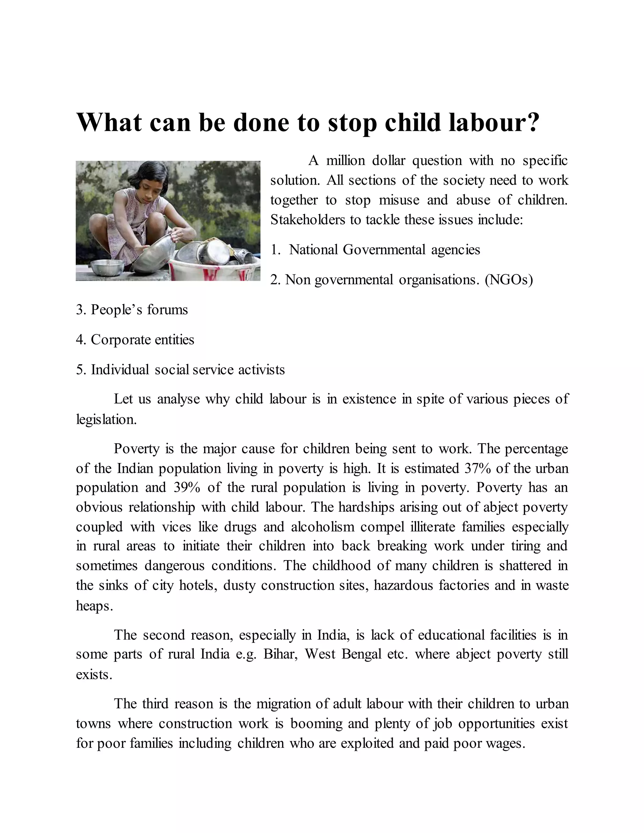 REPORT ON CHILD LABOUR | PDF