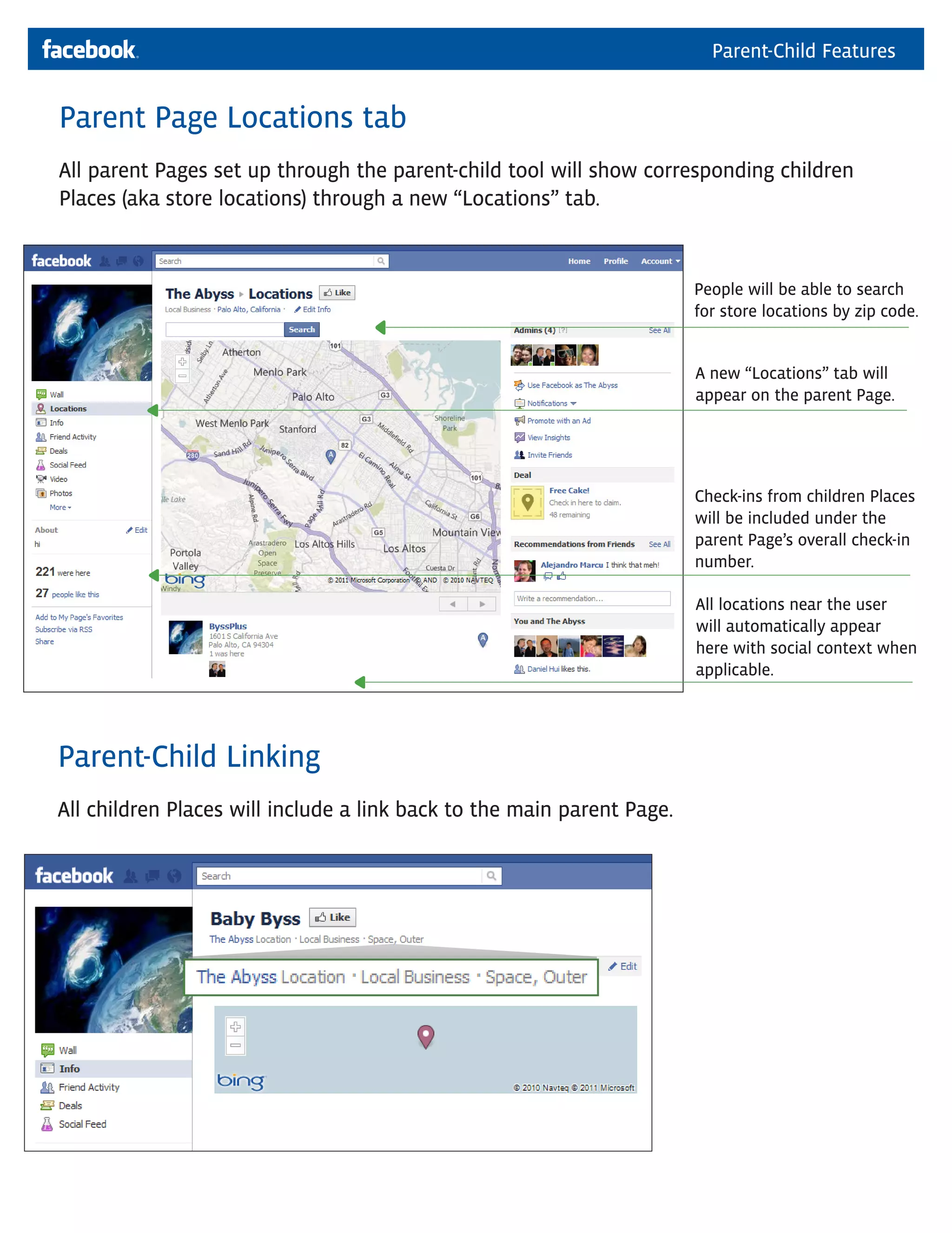 Facebook Places: Parent Location Tab | PDF