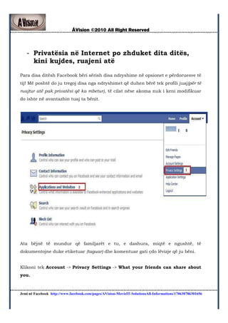 Facebook - Perparesite dhe mangesite | PDF