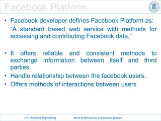 Facebook plateform architecture presentation | PPT